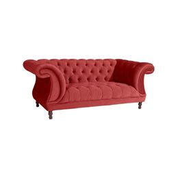58 aufm Kessel CHESTERFIELD Sofa 2-Sitzer Kaylin Samtvelours ziegel | Gr.: onesize