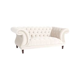 58 aufm Kessel CHESTERFIELD Sofa 2-Sitzer Kaylin Samtvelours creme | Gr.: onesize