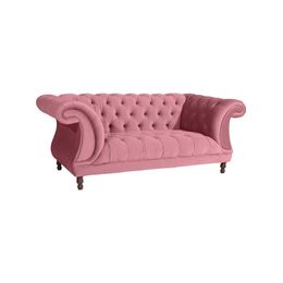 58 aufm Kessel CHESTERFIELD Sofa 2-Sitzer Kaylin Samtvelours ros&eacute; | Gr.: onesize