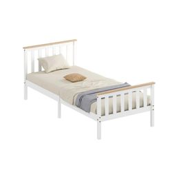 HOMCOM Bettgestell-210L x 98B x 82H cm-Wei&szlig; | Gr.: onesize
