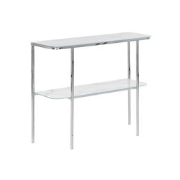Beliani Konsolentisch CALVERT in Wei&szlig;/Silber - (W) 100 x (H) 84 x (L) 35 cm | Gr.: onesize