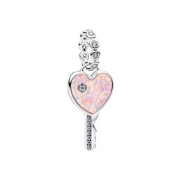 Pandora Charm-Anh&auml;nger Opalisierender Herz-Schl&uuml;ssel Silber | Gr.: onesize