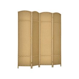 HOMCOM Paravent-320L x 1,6B x 170H cm-Naturholz | Gr.: onesize