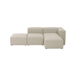 58 aufm Kessel ECKSOFA mit Hocker links Kattrina Flachgewebe creme | Gr.: onesize