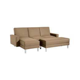 58 aufm Kessel FUNKTIONSSOFA mit Hocker Katryna Flachgewebe sand | Gr.: onesize