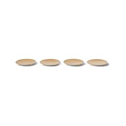 Novaliv 4er-Set Kerzenteller Dekoteller Gold 3 F&uuml;&szlig;e Durchmesser 12cm Adventskr in Gold | Gr.: onesize