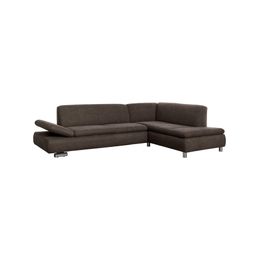 58 aufm Kessel ECKSOFA mit Ottomane rechts Kaye Flachgewebe schoko | Gr.: onesize