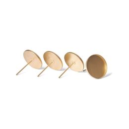 Novaliv 4X Kerzenpick Flach Gold 8cm Durchmesser I Kerzenteller mit Dorn I Adv in Gold | Gr.: onesize