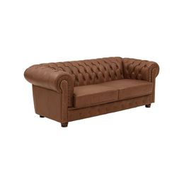 58 aufm Kessel SOFA 3-Sitzer Kath Echtleder (Antikoptik) cognac | Gr.: onesize
