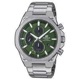 Casio Edifice Solar Chrono Herrenuhr Stahl/Gr&uuml;n | Gr.: onesize
