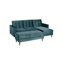 58 aufm Kessel FUNKTIONSSOFA mit Hocker Katunia Samtvelours azur | Gr.: onesize