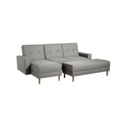 58 aufm Kessel FUNKTIONSSOFA mit Hocker Kattie Flachgewebe hellgrau | Gr.: onesize