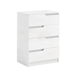 HOMCOM Kommode-60L x 40B x 85H cm-Hochglanzwei&szlig; | Gr.: onesize