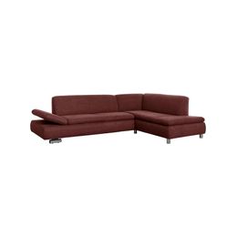 58 aufm Kessel ECKSOFA mit Ottomane rechts Kaye Flachgewebe rot | Gr.: onesize