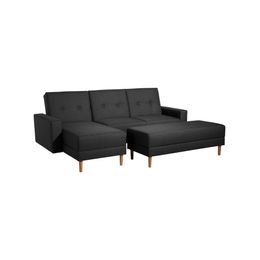 58 aufm Kessel FUNKTIONSSOFA mit Hocker Kattie Flachgewebe schwarz | Gr.: onesize