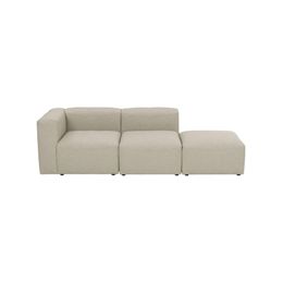 58 aufm Kessel SOFA 2-Sitzer mit Hocker rechts Kattrina Flachgewebe creme | Gr.: onesize