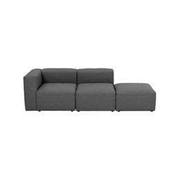 58 aufm Kessel SOFA 2-Sitzer mit Hocker rechts Kattrina Flachgewebe anthrazit | Gr.: onesize