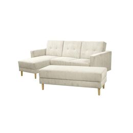 58 aufm Kessel FUNKTIONSSOFA mit Hocker Kattie Cordstoff creme | Gr.: onesize