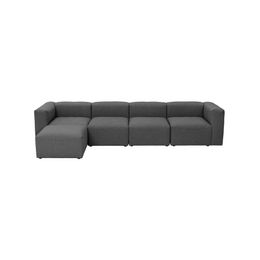 58 aufm Kessel SOFA 4-Sitzer mit Hocker links Kattrina Flachgewebe anthrazit | Gr.: onesize