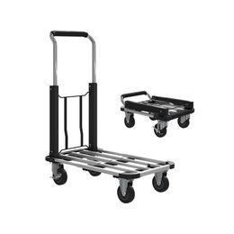 HOMCOM Sackkarre-71,5L x 42B x 95H cm-Silber+Schwarz | Gr.: onesize