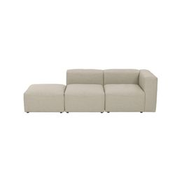 58 aufm Kessel SOFA 2-Sitzer mit Hocker links Kattrina Flachgewebe creme | Gr.: onesize