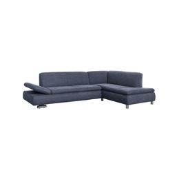 58 aufm Kessel ECKSOFA mit Ottomane rechts Kaye Flachgewebe blau | Gr.: onesize