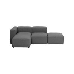 58 aufm Kessel ECKSOFA mit Hocker rechts Kattrina Flachgewebe anthrazit | Gr.: onesize