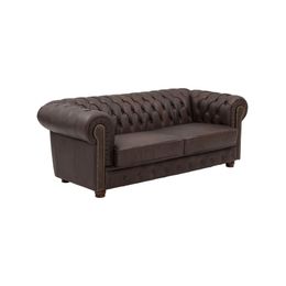 58 aufm Kessel SOFA 3-Sitzer Kath Echtleder (Antikoptik) braun | Gr.: onesize