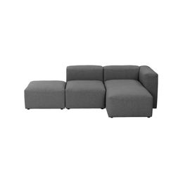 58 aufm Kessel ECKSOFA mit Hocker links Kattrina Flachgewebe anthrazit | Gr.: onesize