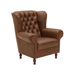 58 aufm Kessel OHRENBACKENSESSEL Katreen Echtleder (Antikoptik) cognac | Gr.: onesize
