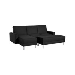 58 aufm Kessel FUNKTIONSSOFA mit Hocker Katryna Flachgewebe schwarz | Gr.: onesize