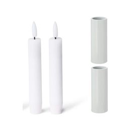 Novaliv 2er-Set Kerzenst&auml;nder magnetisch Stabkerzen Tafelkerzen Weiss in Wei&szlig; | Gr.: onesize