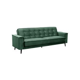 58 aufm Kessel SOFA 3-Sitzer mit Bettfunktion Kaycee Samtvelours gr&uuml;n | Gr.: onesize