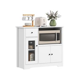 HOMCOM Mikrowellenschrank-80L x 35B x 72,2H cm-Wei&szlig; | Gr.: onesize