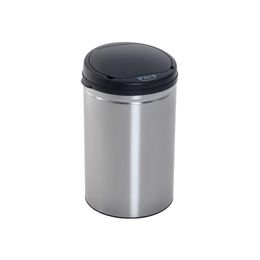 HOMCOM M&uuml;ll-Eimer-&Oslash;30,5 x H51,5 cm-Schwarz+Silber | Gr.: onesize