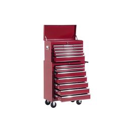 HOMCOM Werkzeugwagen-61,5L x 33B x 113H cm-Rot | Gr.: onesize
