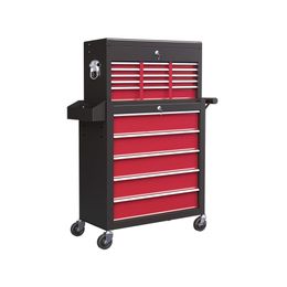 HOMCOM Werkzeugwagen-76L x 33B x 75H cm-Rot | Gr.: onesize