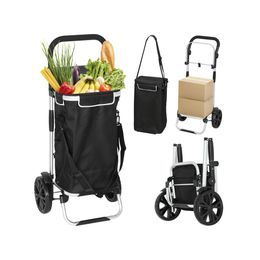 HOMCOM Einkaufswagen-45,5L x 35,5B x 97H cm-Schwarz | Gr.: onesize