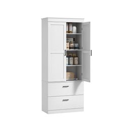 HOMCOM K&uuml;chenschrank-75L x 39B x 178H cm-Cremewei&szlig; | Gr.: onesize