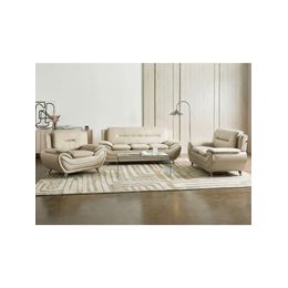 Beliani 3-tlg Sitzgruppe LEIRA in Beige/Silber | Gr.: onesize