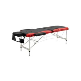 HOMCOM Massageliegen-215B x 81T x 61-84H cm-Schwarz+Rot | Gr.: onesize