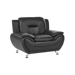 Beliani Sessel LEIRA in Schwarz/Silber - (W) 111 x (H) 86 x (L) 78 cm | Gr.: onesize