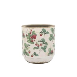 Chic Antique Blumentopf FRAISES &Uuml;bertopf mit Erdbeeren 13x13 cm | Gr.: onesize