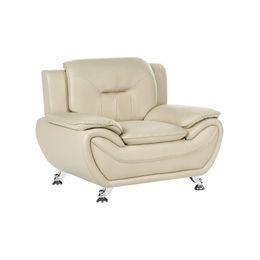 Beliani Sessel LEIRA in Beige/Silber - (W) 111 x (H) 86 x (L) 78 cm | Gr.: onesize