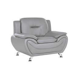 Beliani Sessel LEIRA in Grau/Silber - (W) 111 x (H) 86 x (L) 78 cm | Gr.: onesize
