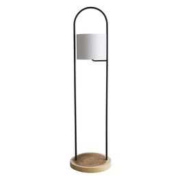 Salesfever Stehleuchte 153 cm - Handgefertigte Lampe mit Akazienholz Standfu&szlig; in Wei&szlig; | Gr.: onesize