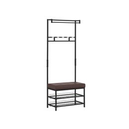HOMCOM Kleiderst&auml;nder-72,5L x 35B x 180H cm-Schwarz(Gestell), Braun(Sitzfl&auml;che) | Gr.: onesize