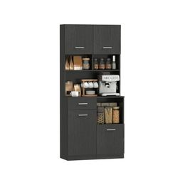 HOMCOM K&uuml;chenschrank-80L x 35B x 180H cm-Schwarz | Gr.: onesize