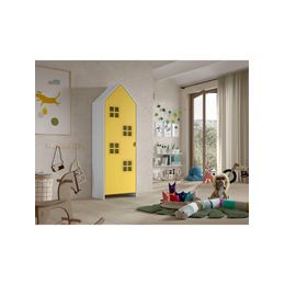 58 aufm Kessel REGALSCHRANK Kania 58x37x171 MDF Wei&szlig;/Gelb | Gr.: onesize