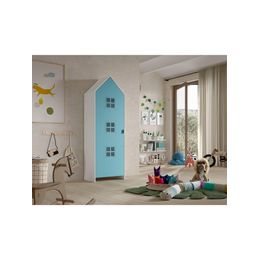 58 aufm Kessel REGALSCHRANK Kania 58x37x171 MDF Wei&szlig;/Blau | Gr.: onesize